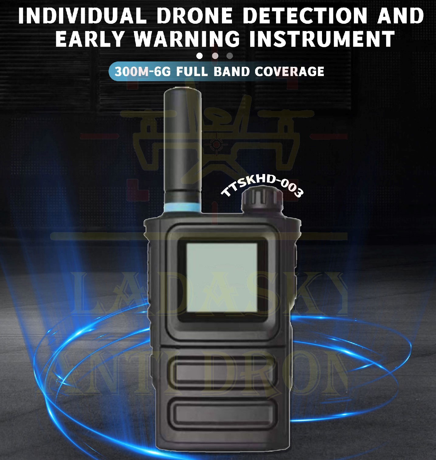 300-6000MHz Handheld Drone Detector Portable UAV Detection With Digital ...