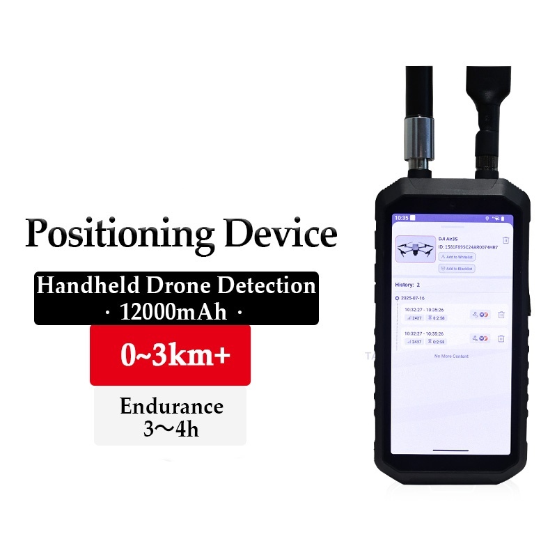Handheld Drone Detector with Fast Response and Wide Range