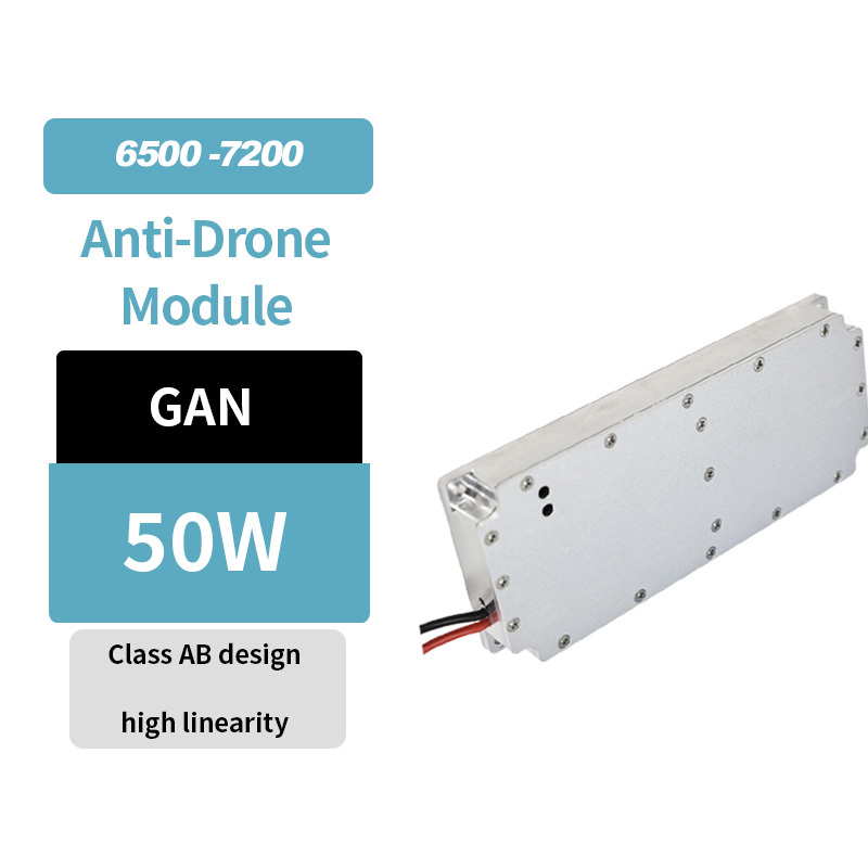 50W GaN RF Amplifier Module 6500–7200MHz for Anti-Drone